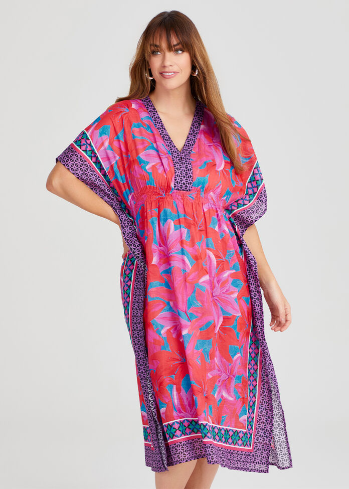 Plus Size Floral Print Long Printed Poncho | Taking Shape AU