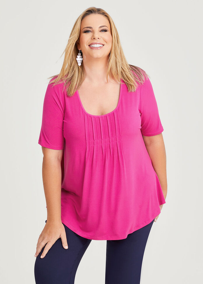 Shop Plus Size Pintuck Detail Top In Red Taking Shape Au