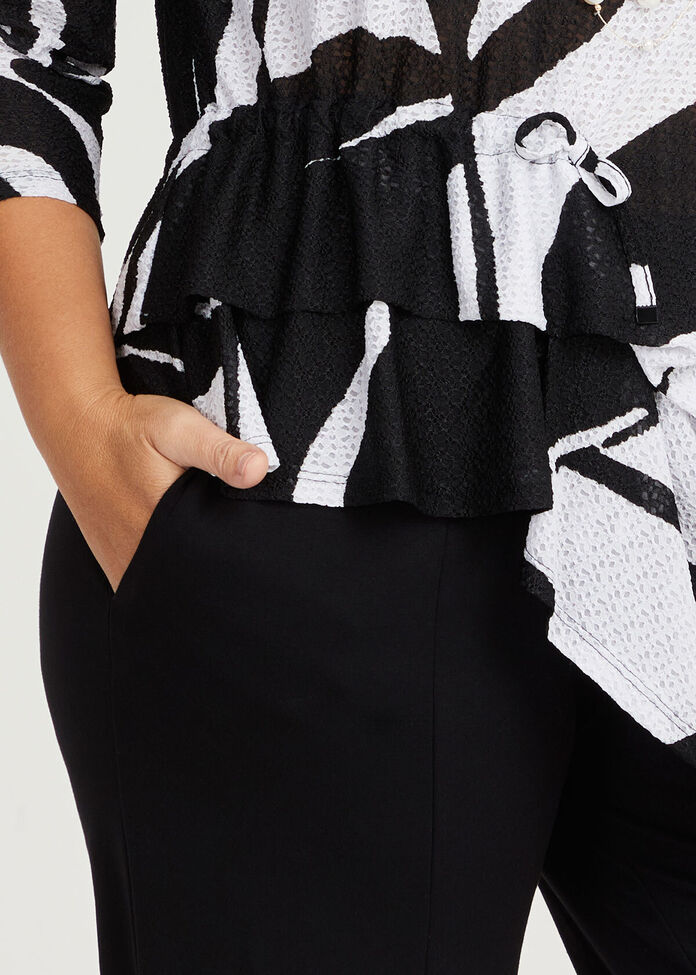 Shop Plus Size Gathered Hem Textured Knit Tunic, Black | Taking Shape AU