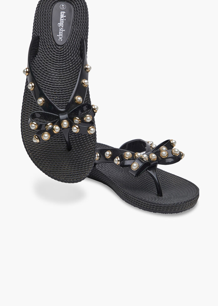 Shop Black Pearl Wedge Jelly Slide | Comfortable Shoes | Taking Shape AU