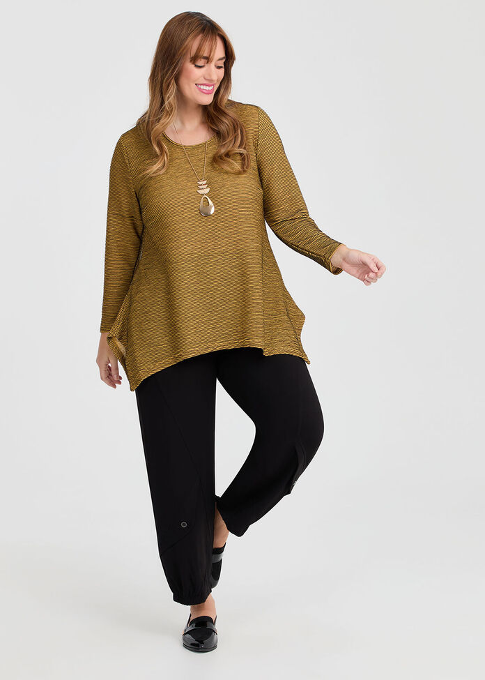 Shop Plus Size Ottoman Rib Knit Tunic, Yellow | Taking Shape UK