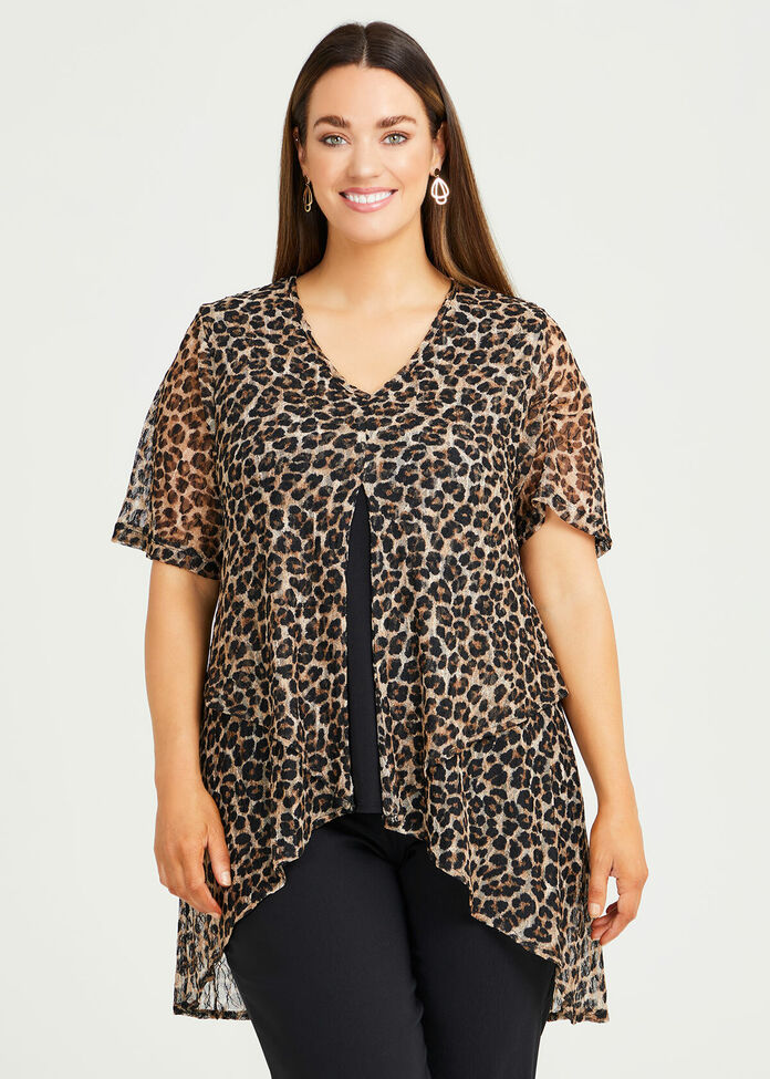 Shop Plus Size Olivia Overlay Mesh Tunic, Red | Taking Shape AU