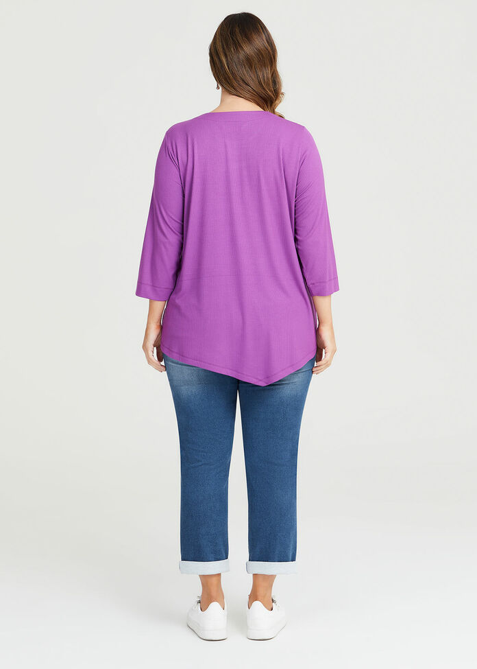 Shop Plus Size Angled Spliced Long Sleeve Top, Purple | Taking Shape AU