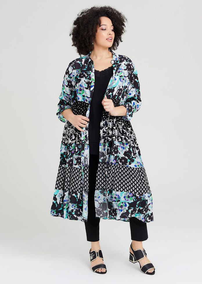 Shop Plus Size Natural Tiered Glam Shirt Dress, Multi | Taking Shape AU