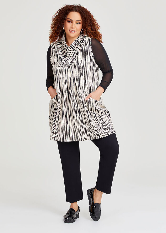 Plus Size Women's Jacquard Floral Striped Tunic | Taking Shape AU