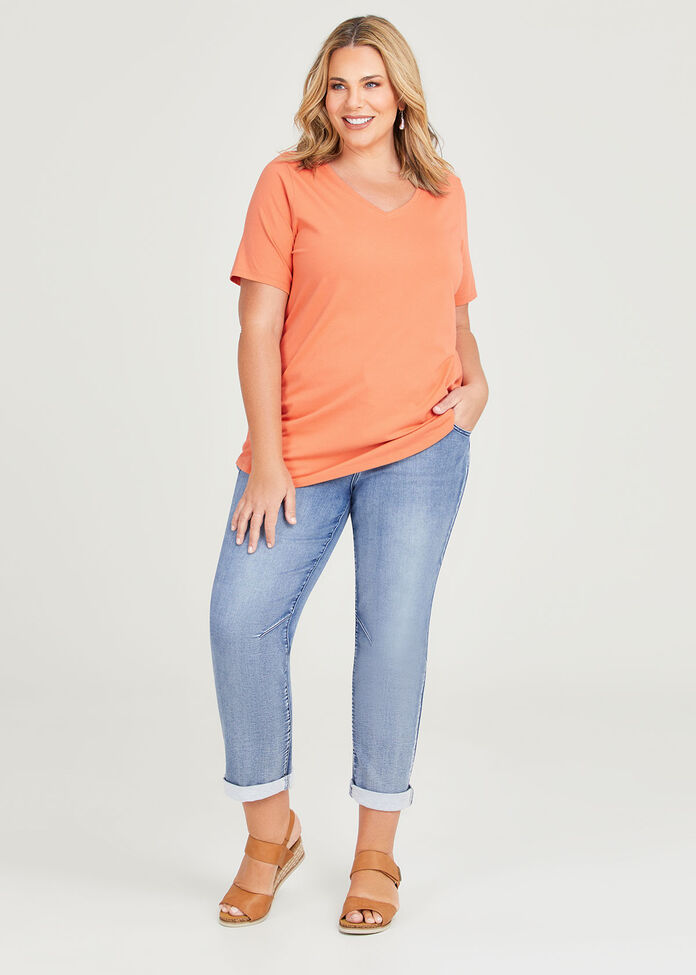 Shop Plus Size Australian Cotton V-neck T-Shirt in Yellow | Taking Shape AU