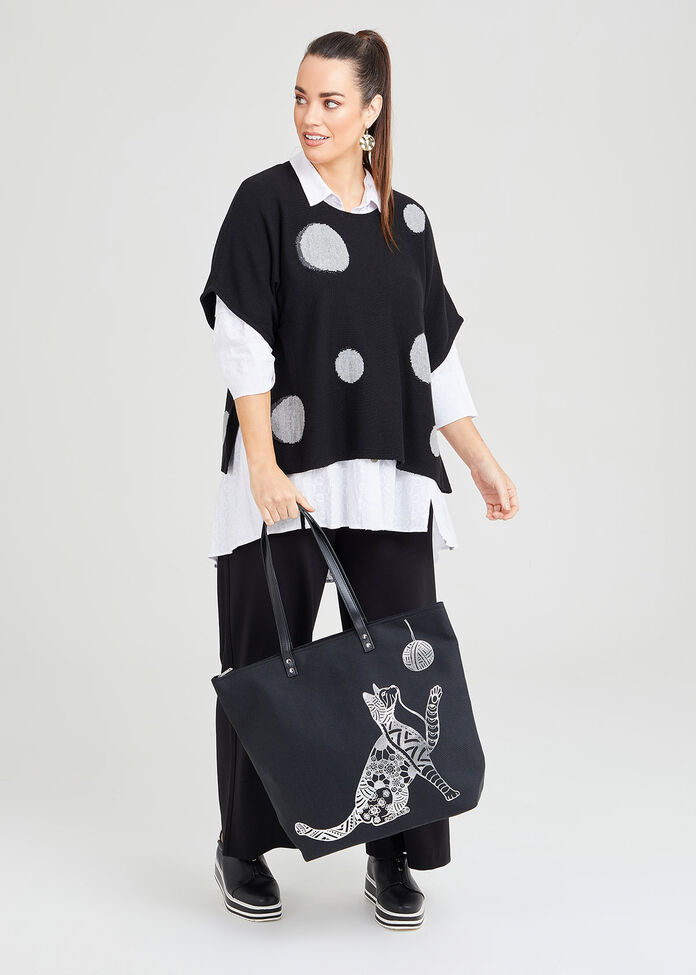 Shop Cat Tassel Tote Bag in Black | Accessories | Taking Shape AU