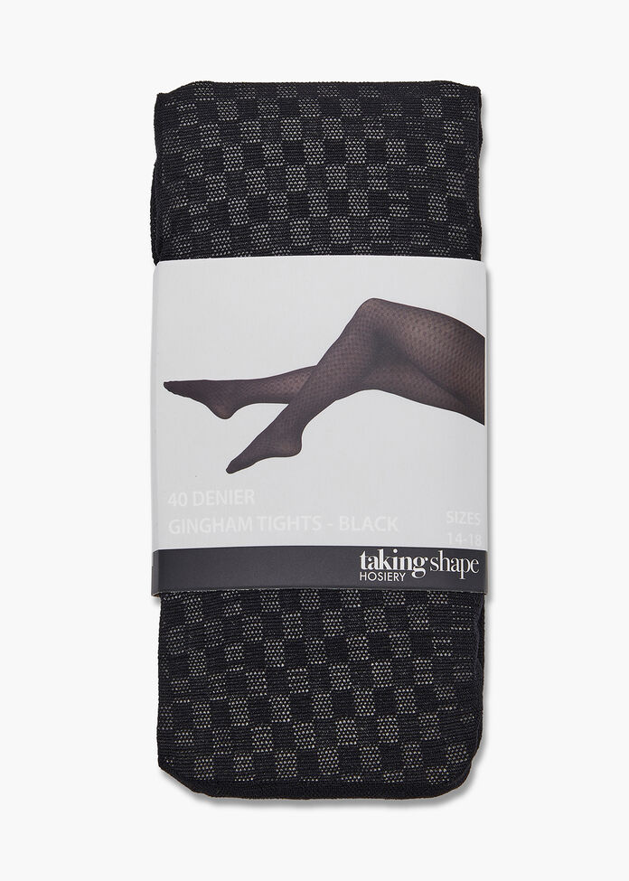 Shop 40D Gingham Tights in Black | Accessories | Taking Shape AU