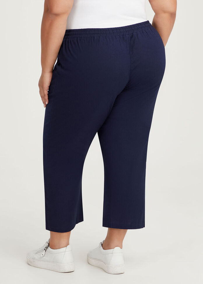 Shop Plus Size Cotton Linen Culotte, Navy | Taking Shape AU
