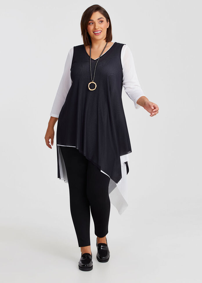 Shop Plus Size Double Take Mesh Layering Tunic, Black | Taking Shape AU