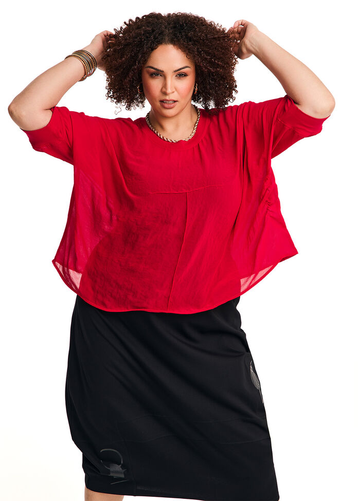 Shop Plus Size Chiffon Arlie Layering Top, Red | Taking Shape AU