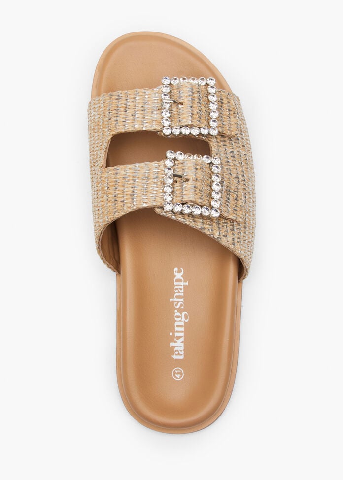 Shop Brown Raffia Slide Sandal | Comfortable Shoes | Taking Shape NZ