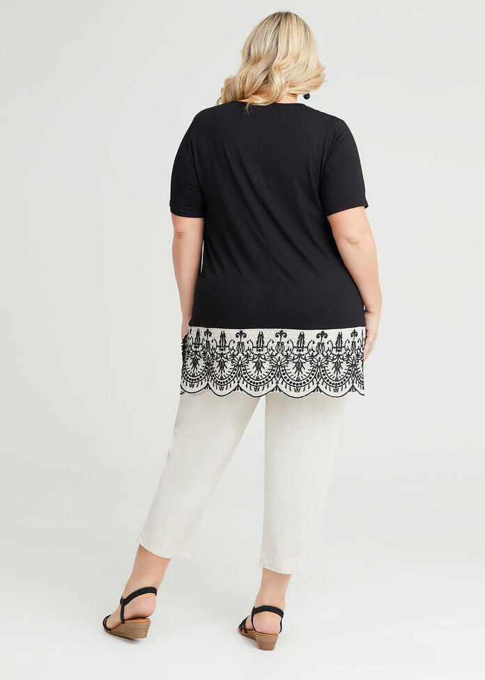 Shop Plus Size Lace Peplum Natural Top in Black | Taking Shape AU
