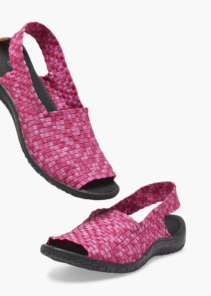 Shop Red Woven Stretch Slingback Sandal | Comfortable Shoes | Taking ...