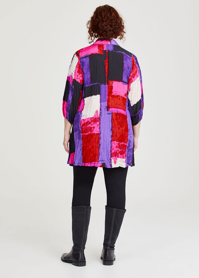 Shop Plus Size Abstract Check Natural Tunic, Multi | Taking Shape AU