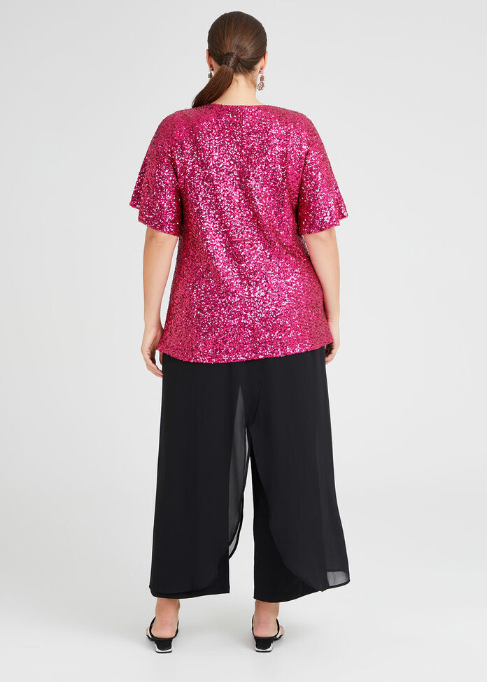 Shop Plus Size Sparkle Sequin Lined Top, Pink | Taking Shape AU