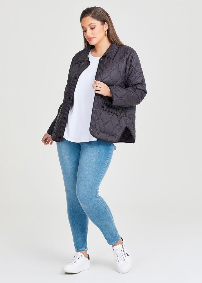 Shop Plus Size Short Quilt Puffer Jacket, Black | Taking Shape NZ