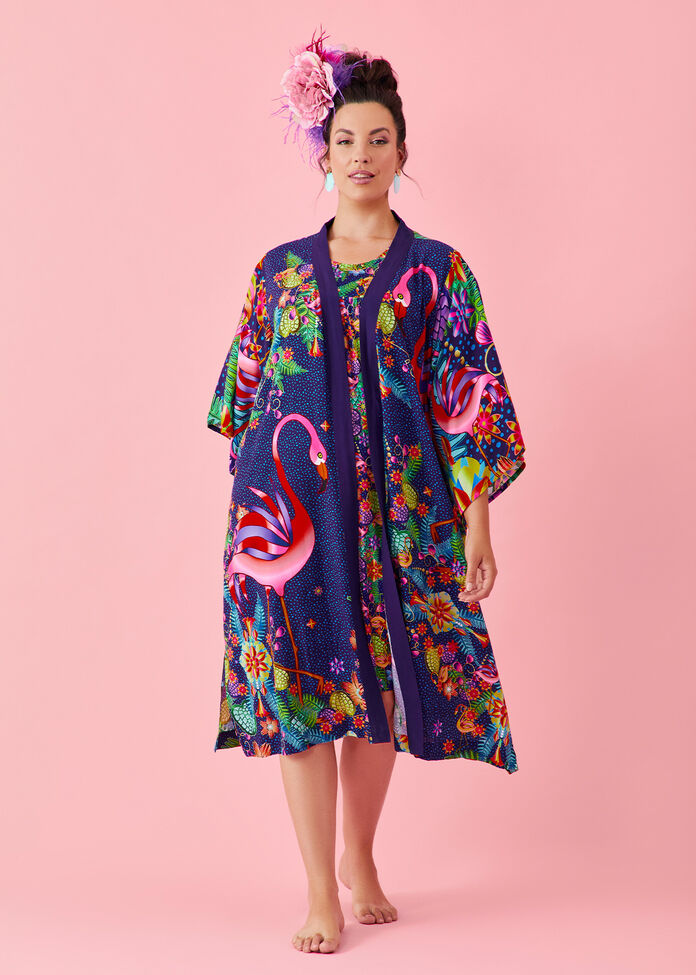 Shop Plus Size Flamingo Love Robe, Multi | Taking Shape AU