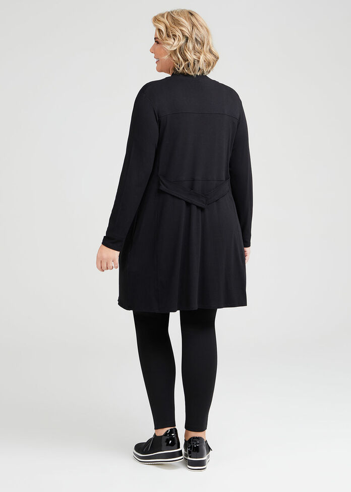 Shop Plus Size Natural Mid Length Riley Cardigan, Black | Taking Shape AU
