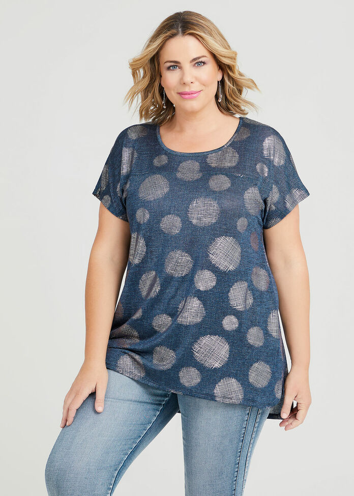 Shop Plus Size Shimmer Textured Spot Top, Multi | Taking Shape AU