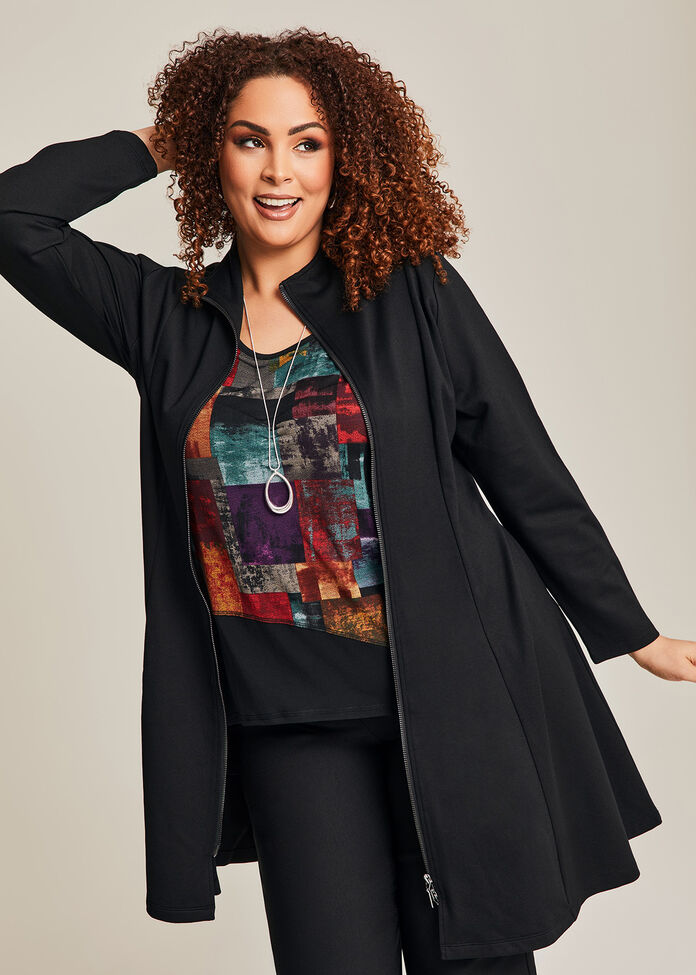 Shop Plus Size Ponte Essence Zip Jacket, Black | Taking Shape NZ