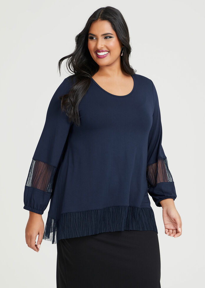 Shop Plus Size Bamboo Coco Contrast Top in Blue | Taking Shape AU