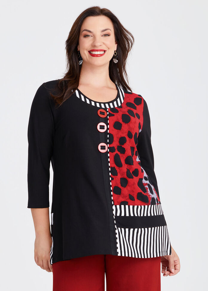 Shop Plus Size Spliced Natural Top, Multi | Taking Shape NZ