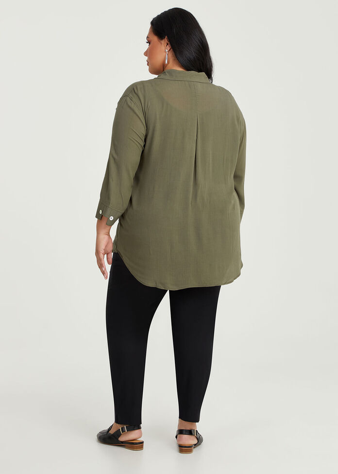 Shop Plus Size Natural Shirt, Green | Taking Shape NZ