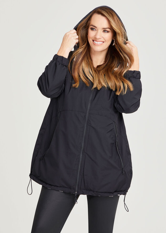 Shop Plus Size Reversible Gia Shower Resist Jacket, Black | Taking Shape NZ