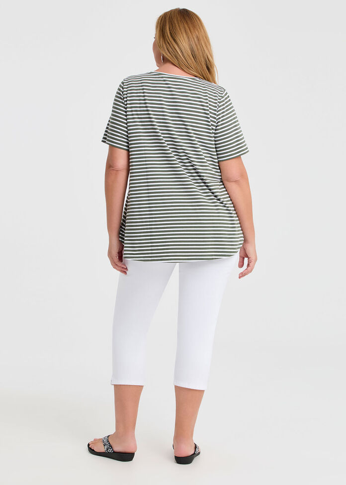 Shop Plus Size Good Earth Australian Cotton Stripe T-shirt, Stripes ...