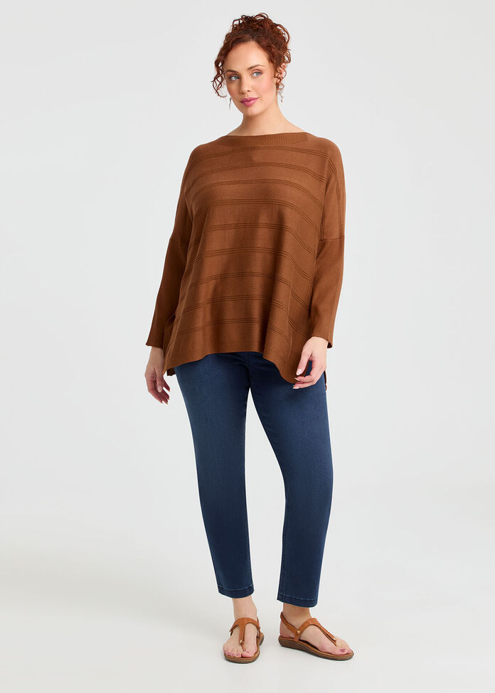 Shop Plus Size Natural Rib Batwing Jumper, Brown | Taking Shape AU