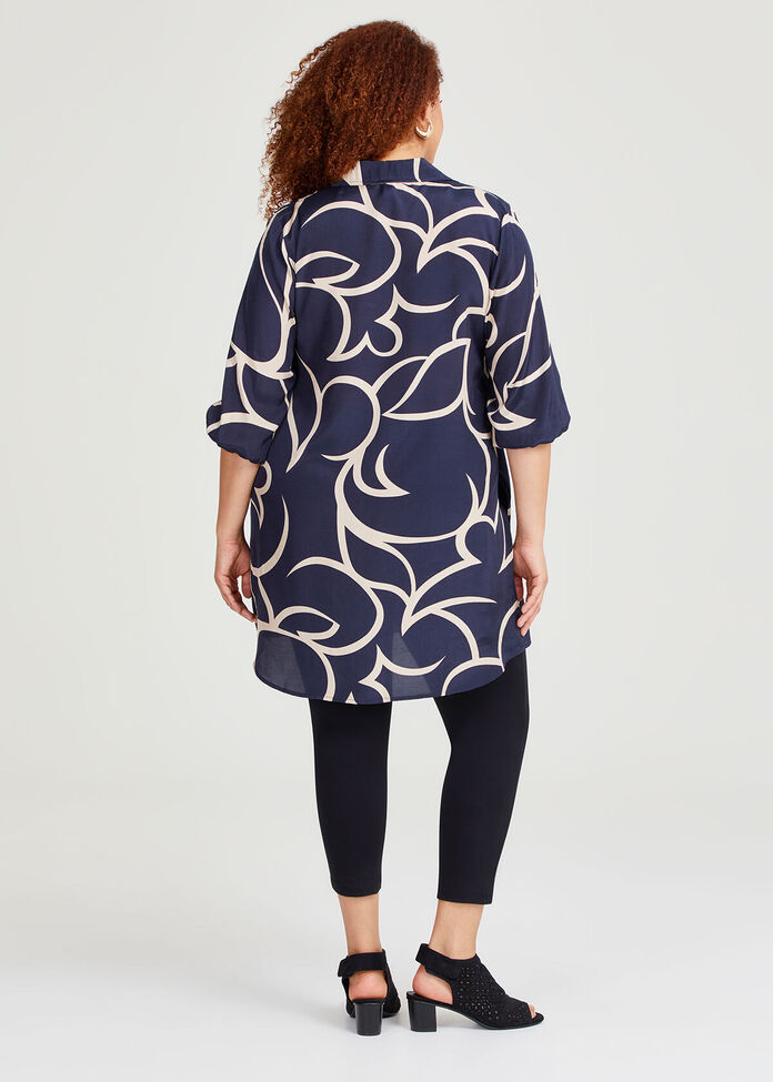 Shop Plus Size Revival Into The Blue Natural Tunic, Blue | Taking Shape AU