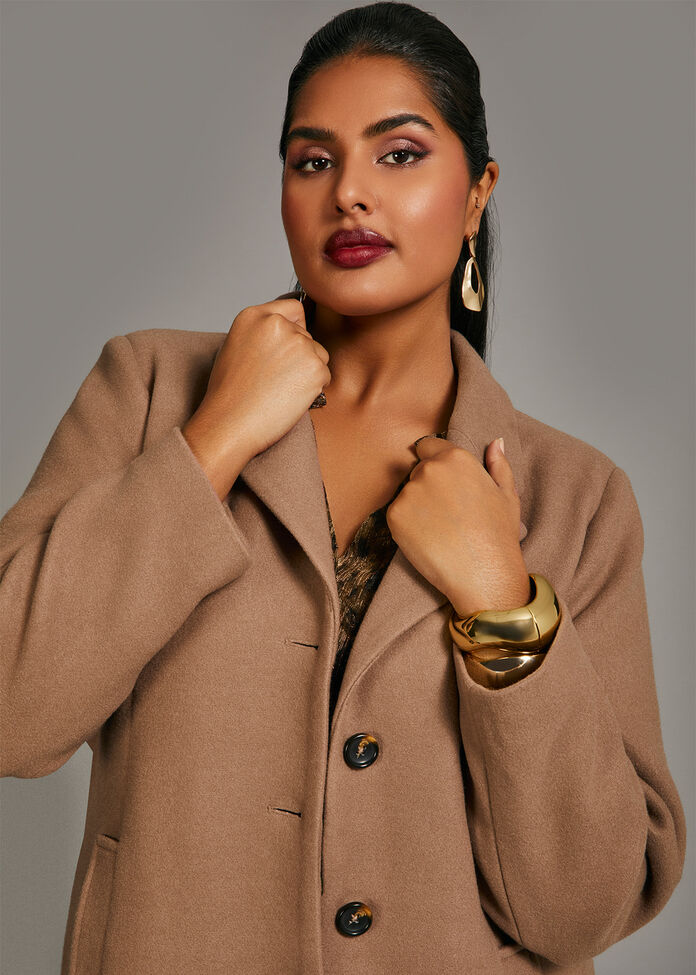 Shop Plus Size Kala Belted Coat, Brown | Taking Shape NZ