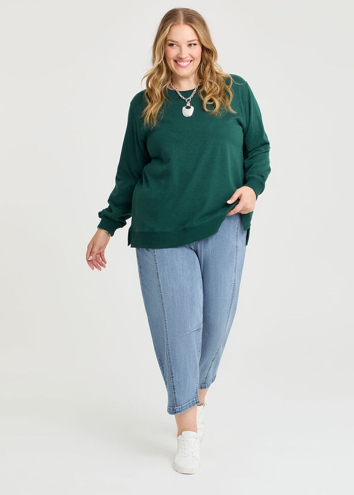 Shop Plus Size Boyfriend Tunic Sweat, Green | Taking Shape AU