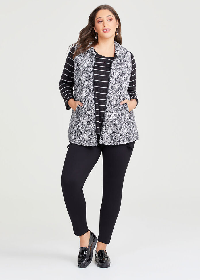 Shop Plus Size Stripe Spliced Snug Top, Black | Taking Shape AU