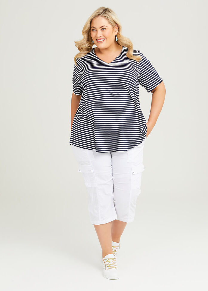 Castaway Cargo Crop Pant in White in sizes 12 to 30 | Taking Shape NZ