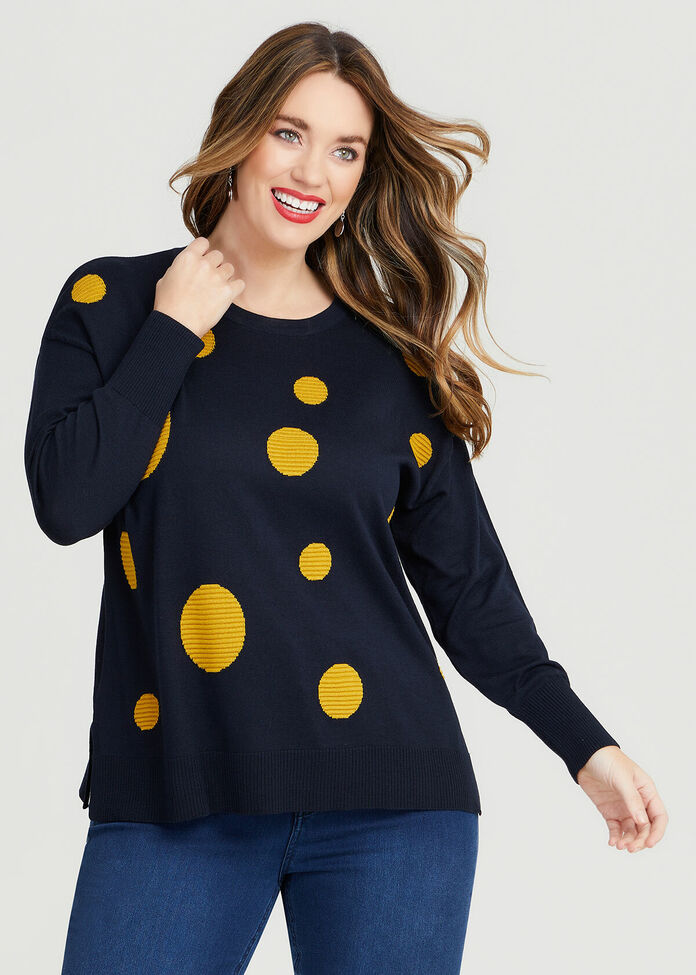 Shop Plus Size Contrast Spot Jumper, Blue | Taking Shape AU