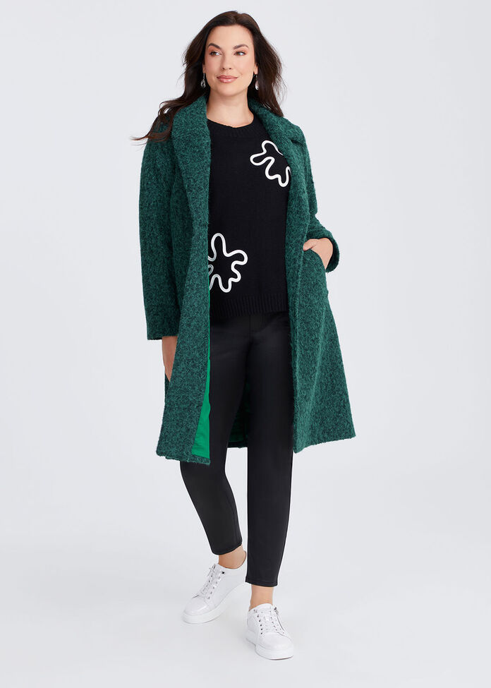 Plus Size Women's Green Cocoon Longline Coat | Taking Shape AU