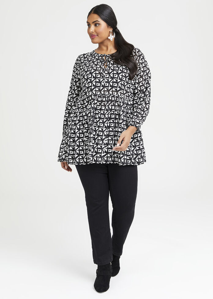 Shop Plus Size Natural Geometric Pattern Tunic, Multi | Taking Shape AU