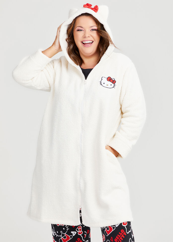 Shop Plus Size Hello Kitty Dressing Gown, White | Taking Shape AU