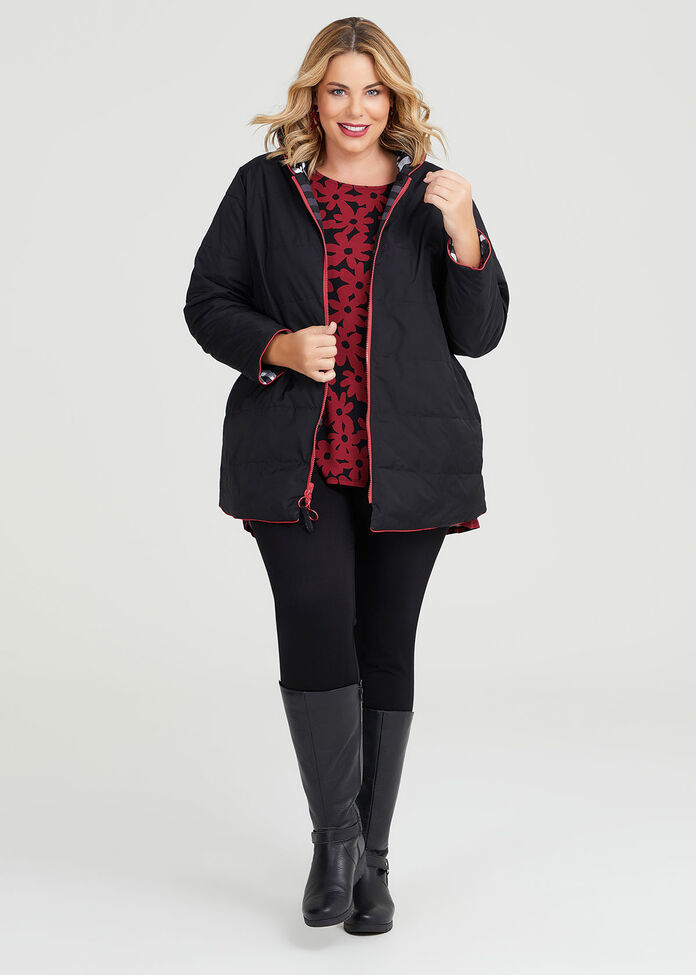 Shop Plus Size Plaid Black Reversible Jacket, Multi | Taking Shape AU