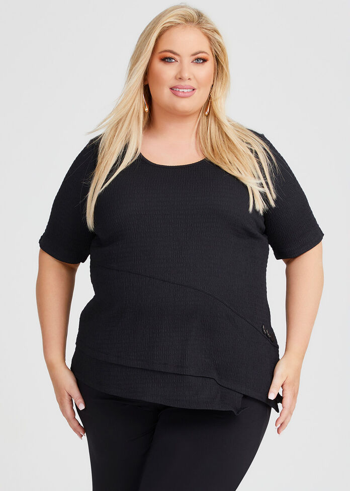 Shop Plus Size Ripple Texture Angelique Top, Black | Taking Shape AU
