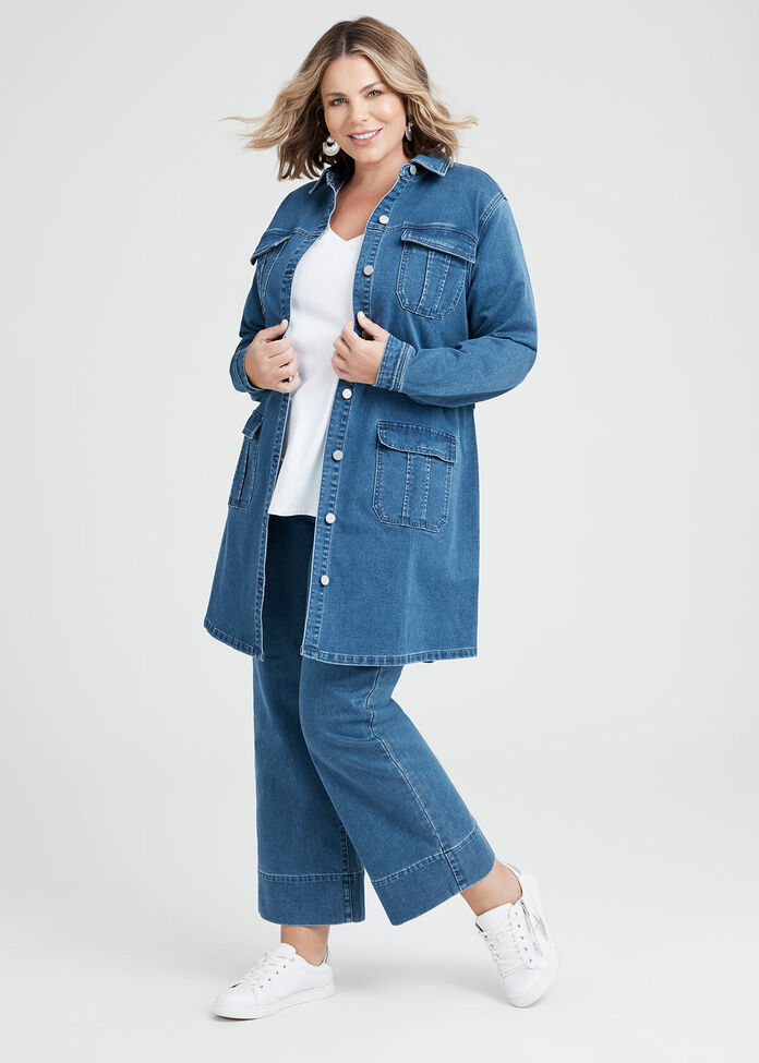 Shop Plus Size Girlfriend Denim Jacket, Blue | Taking Shape AU