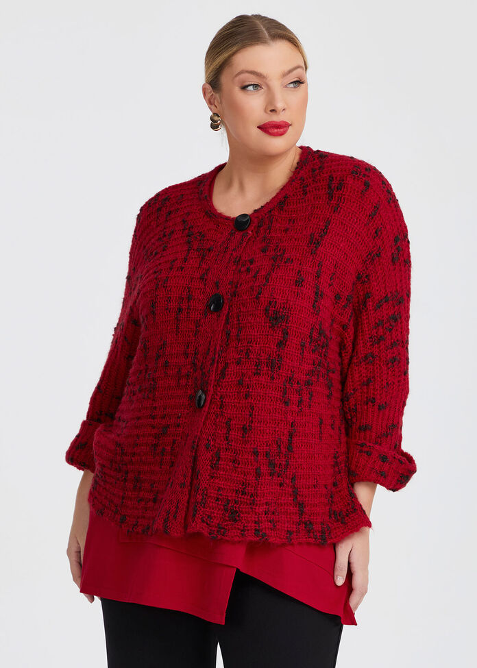 Shop Plus Size Wool Blend Slub Cardigan, Red | Taking Shape AU