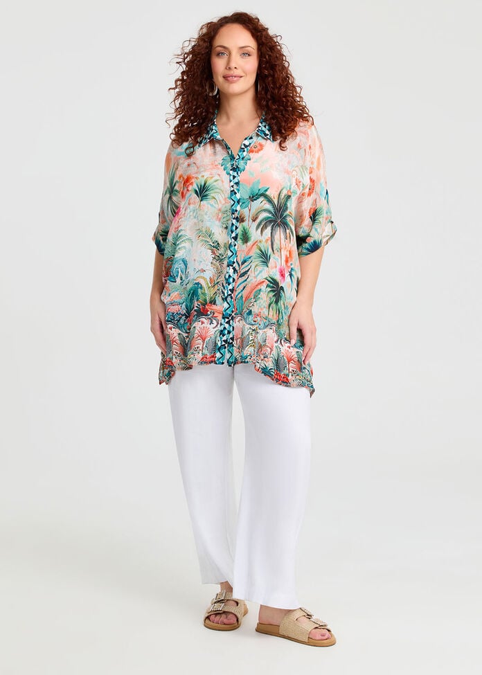 Shop Plus Size Natural Sicilian Spot Top, Multi | Taking Shape AU