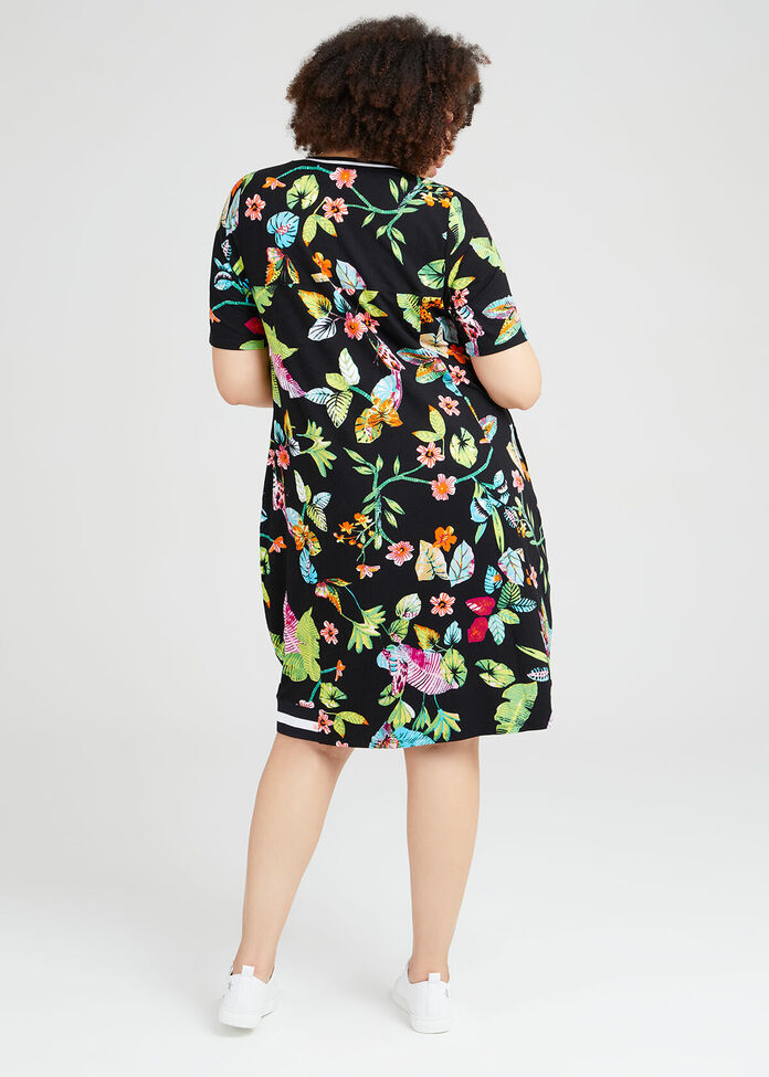 Shop Plus Size Natural Floral Stripe Dress Floral Taking Shape Au