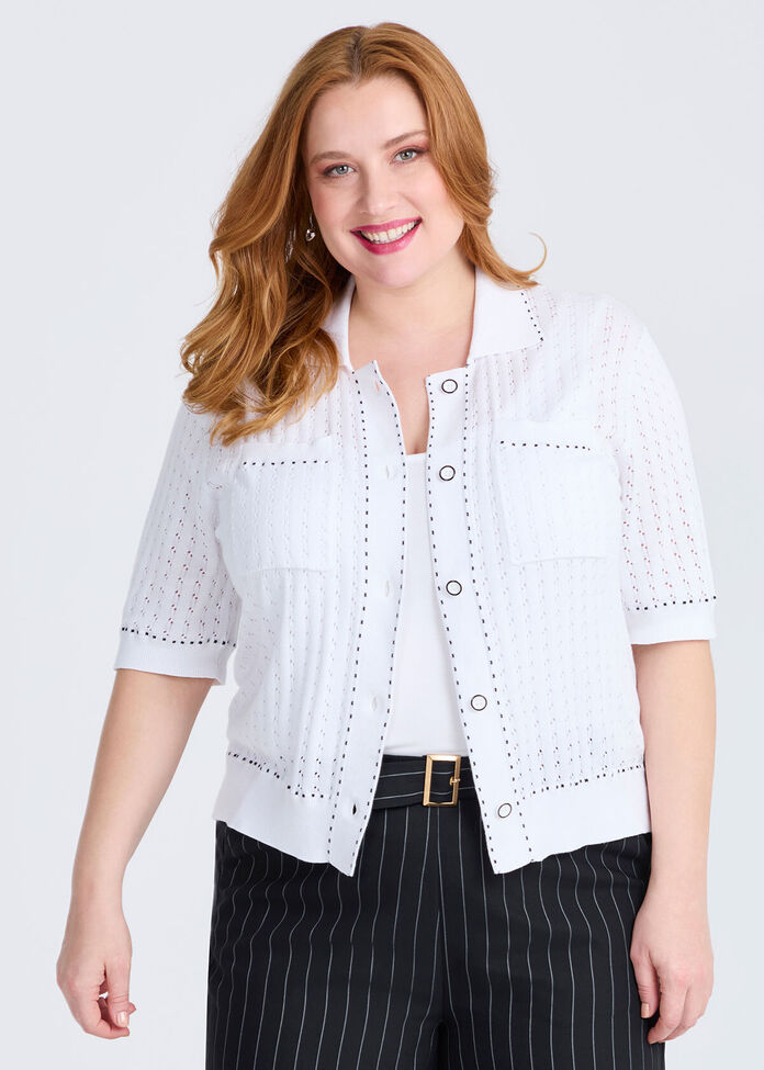 Shop Plus Size Eleni Textured Knit Top, White | Taking Shape NZ