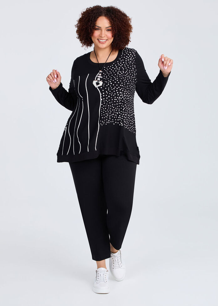 Shop Plus Size Natural Spot & Wave Top, Multi | Taking Shape NZ