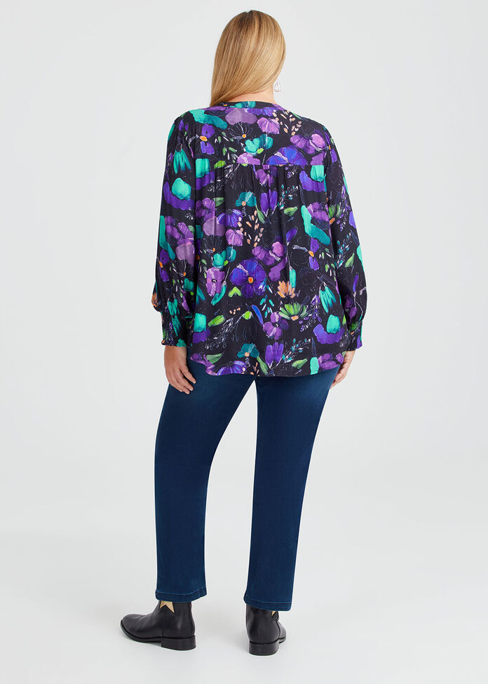 Shop Plus Size Natural Etched Floral Button Top, Floral | Taking Shape AU