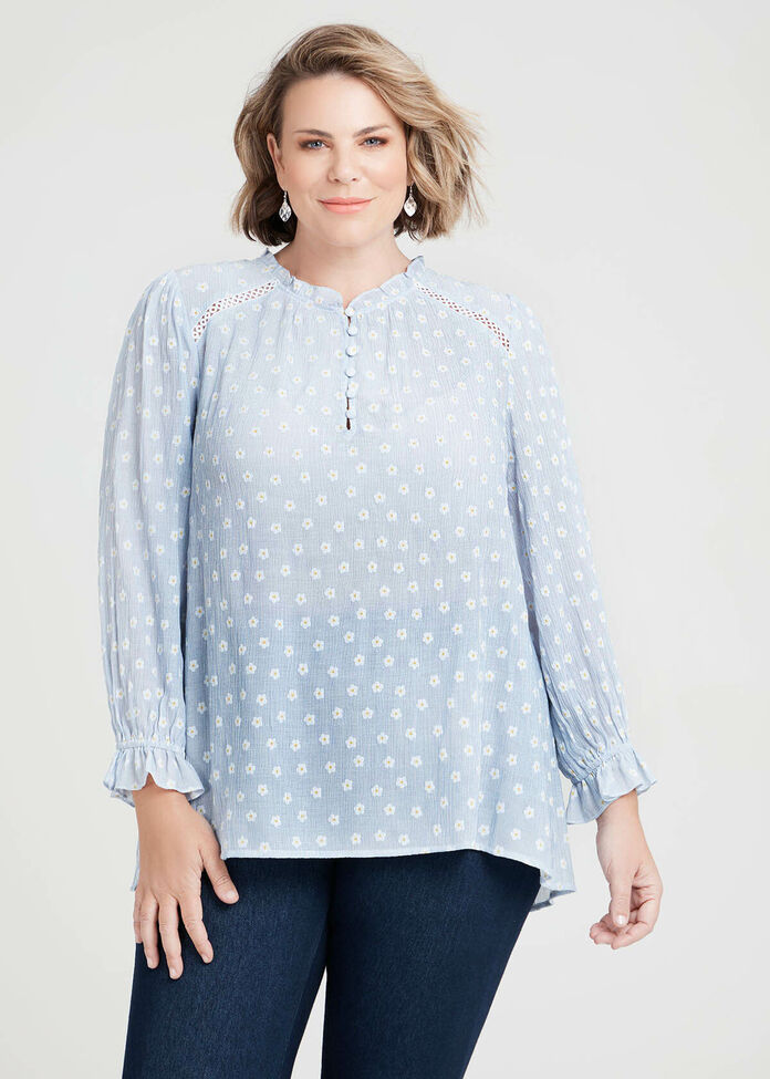 Shop Plus Size Natural Daisy Print Top in Print | Taking Shape AU